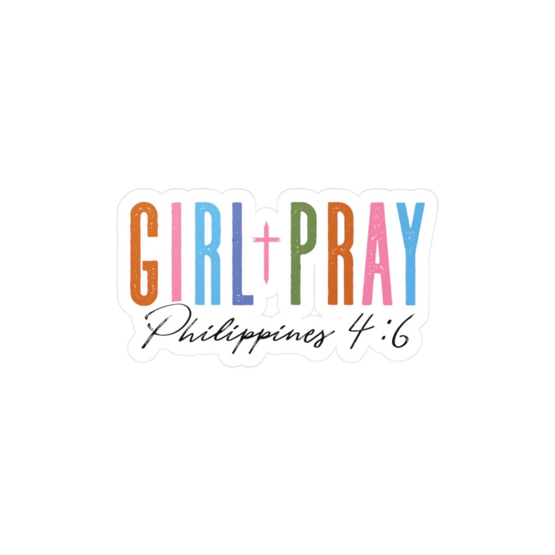 Inspirational Girl Pray Vinyl Decals, Faith Decals for Girls, Cute ...