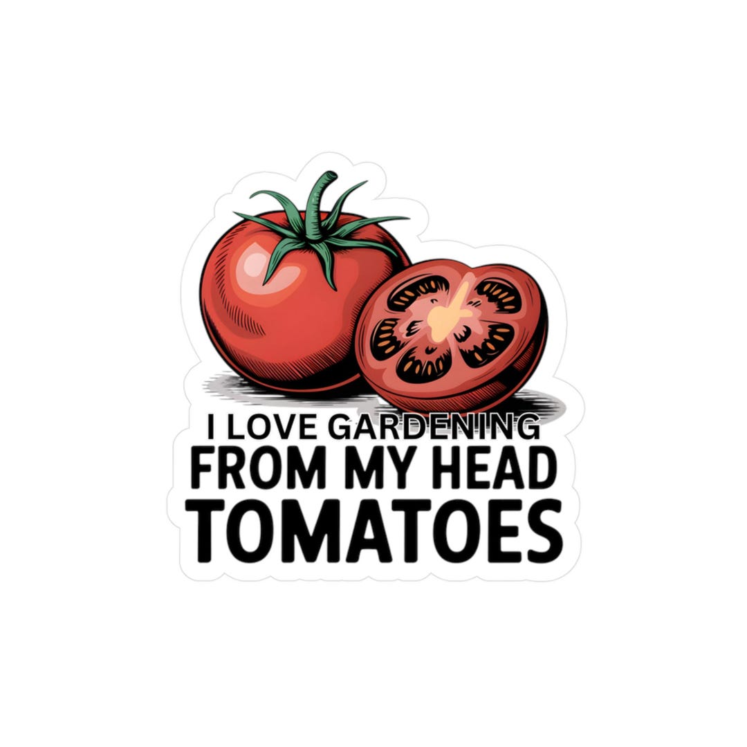 Gardening Vinyl Decals - Cute Tomato Stickers for Plant Lovers, Home ...