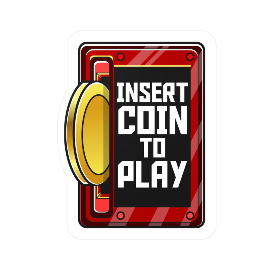 Retro Arcade Vinyl Decals, Insert Coin to Play Stickers for Gamers, Fun ...