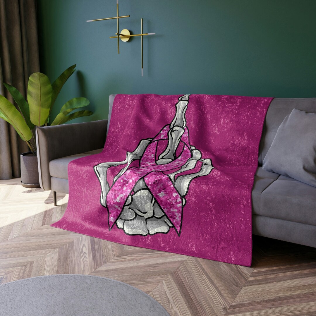 Middle Finger Pink Ribbon Skeleton Hand Breast Cancer - Etsy