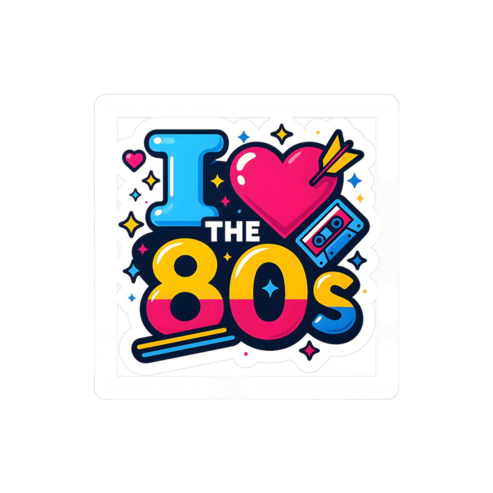 I Love the 80s Kiss-cut Vinyl Decals, Retro Stickers, Nostalgic Wall ...