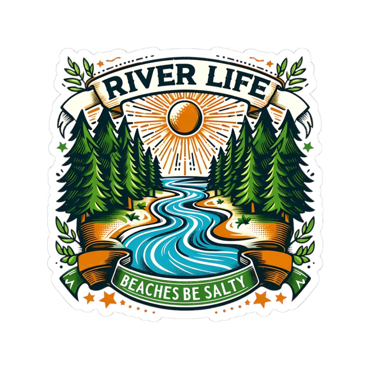 River Life Kiss-cut Stickers, Outdoor Adventure Decor, Nature Lover ...
