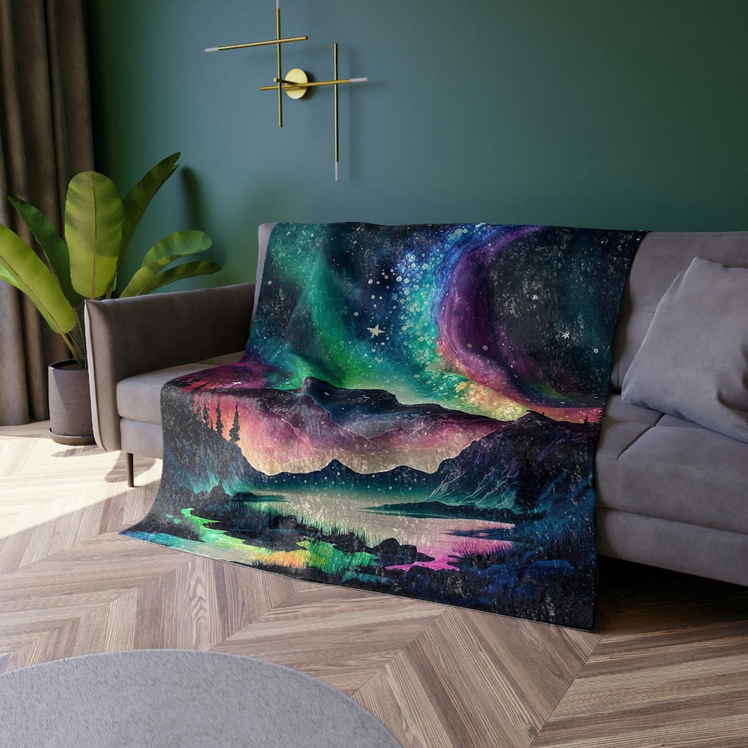 Aurora Borealis, Northern Lights Crushed Velvet Blanket - Etsy