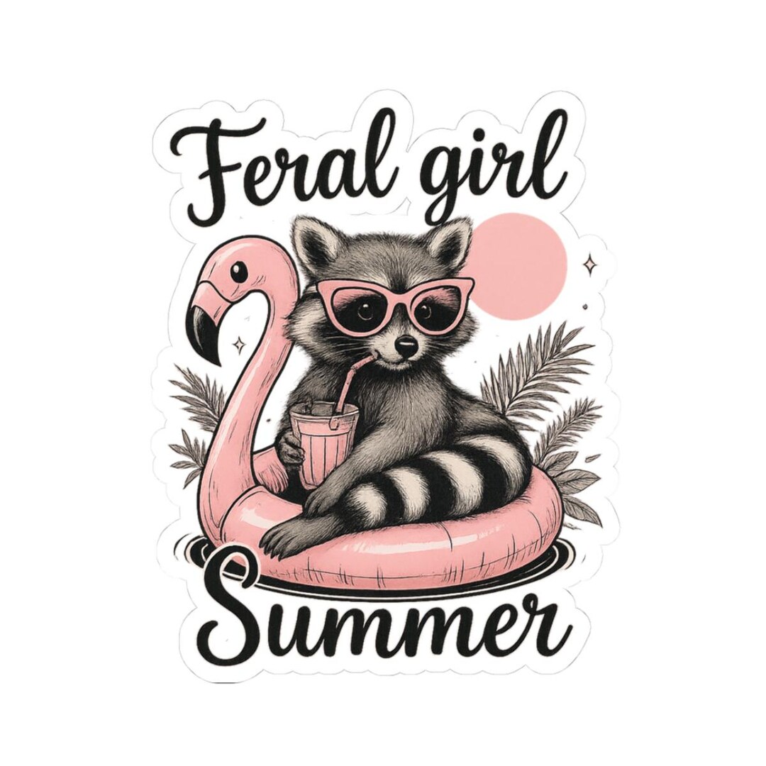 Feral Girl Summer Stickers | Cute Animal Vinyl Decals, Laptop Stickers ...