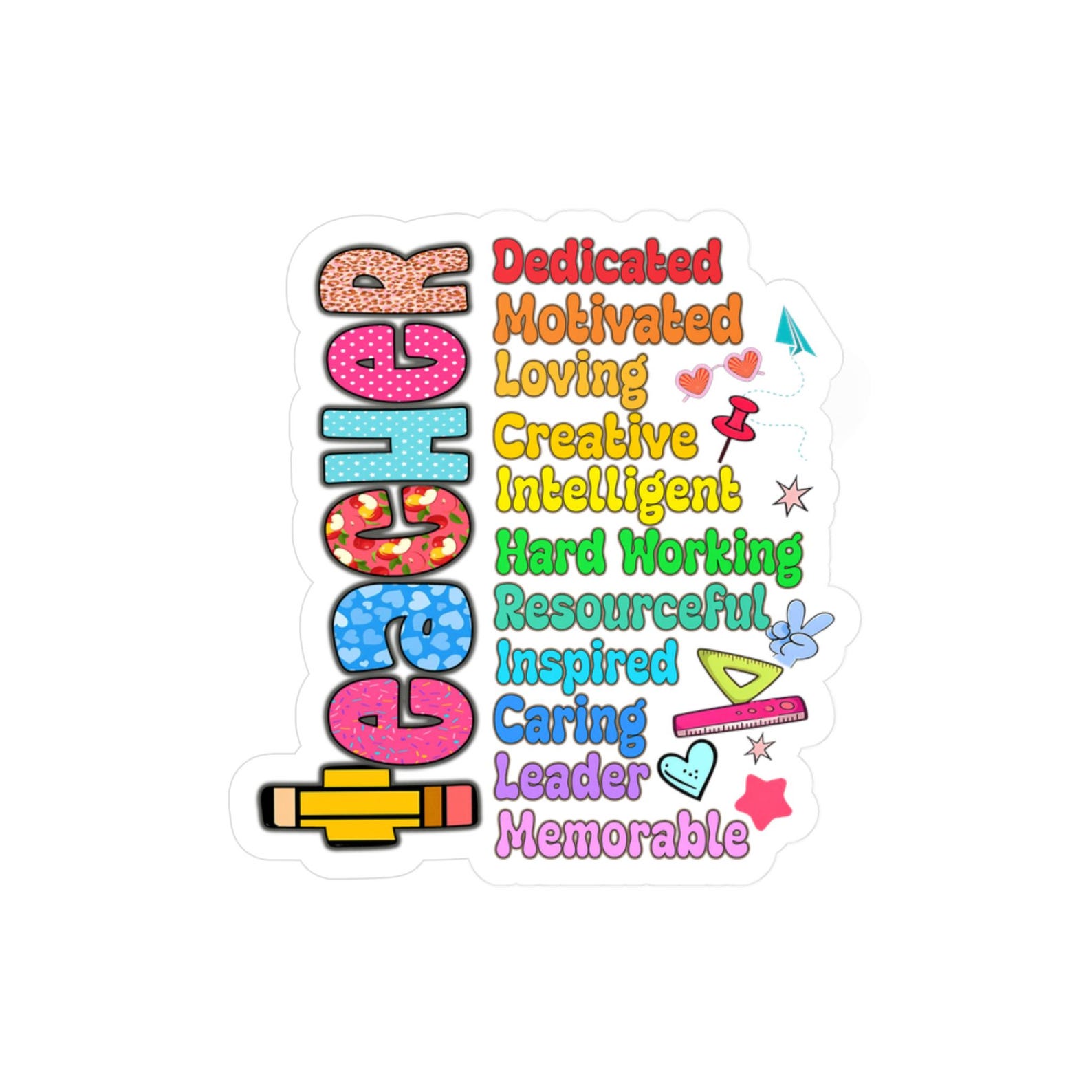 Inspirational Teacher Decals, Motivational Stickers for Educators ...