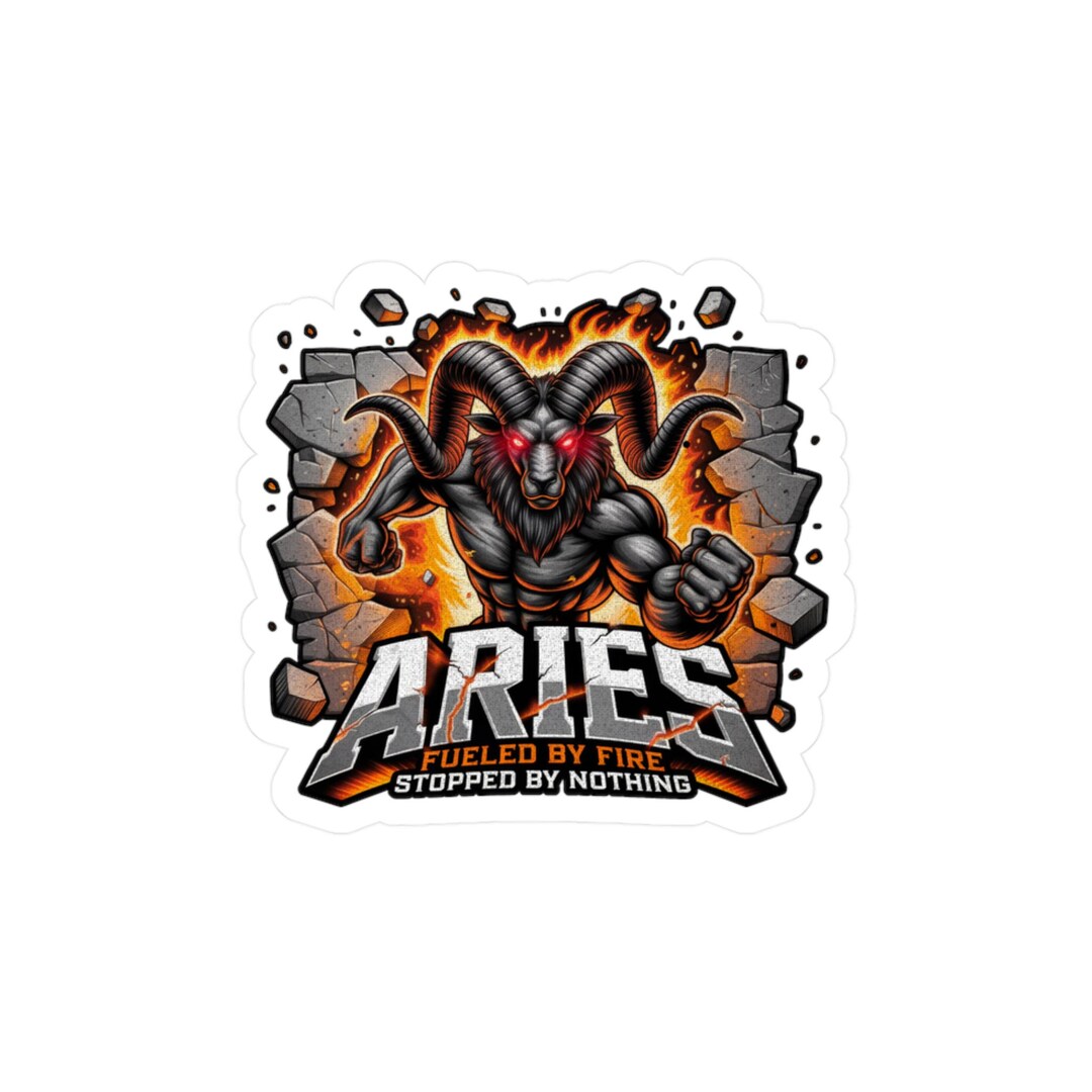 Aries Vinyl Decal - Fierce Zodiac Art, Wall Decor, Car Sticker, Gift ...