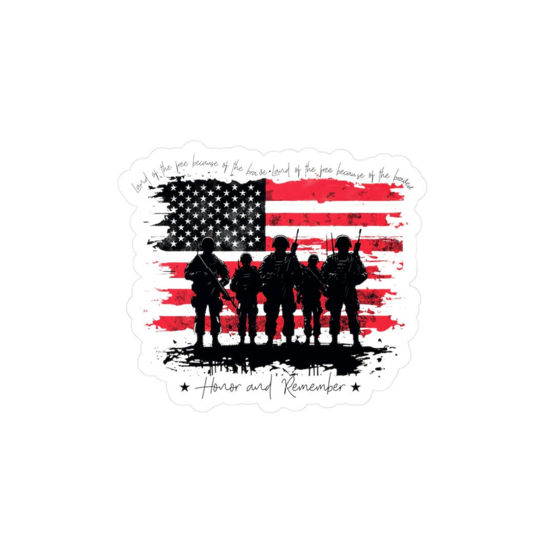 Patriotic Military Vinyl Decals, Honor and Remember, Veteran Tribute ...