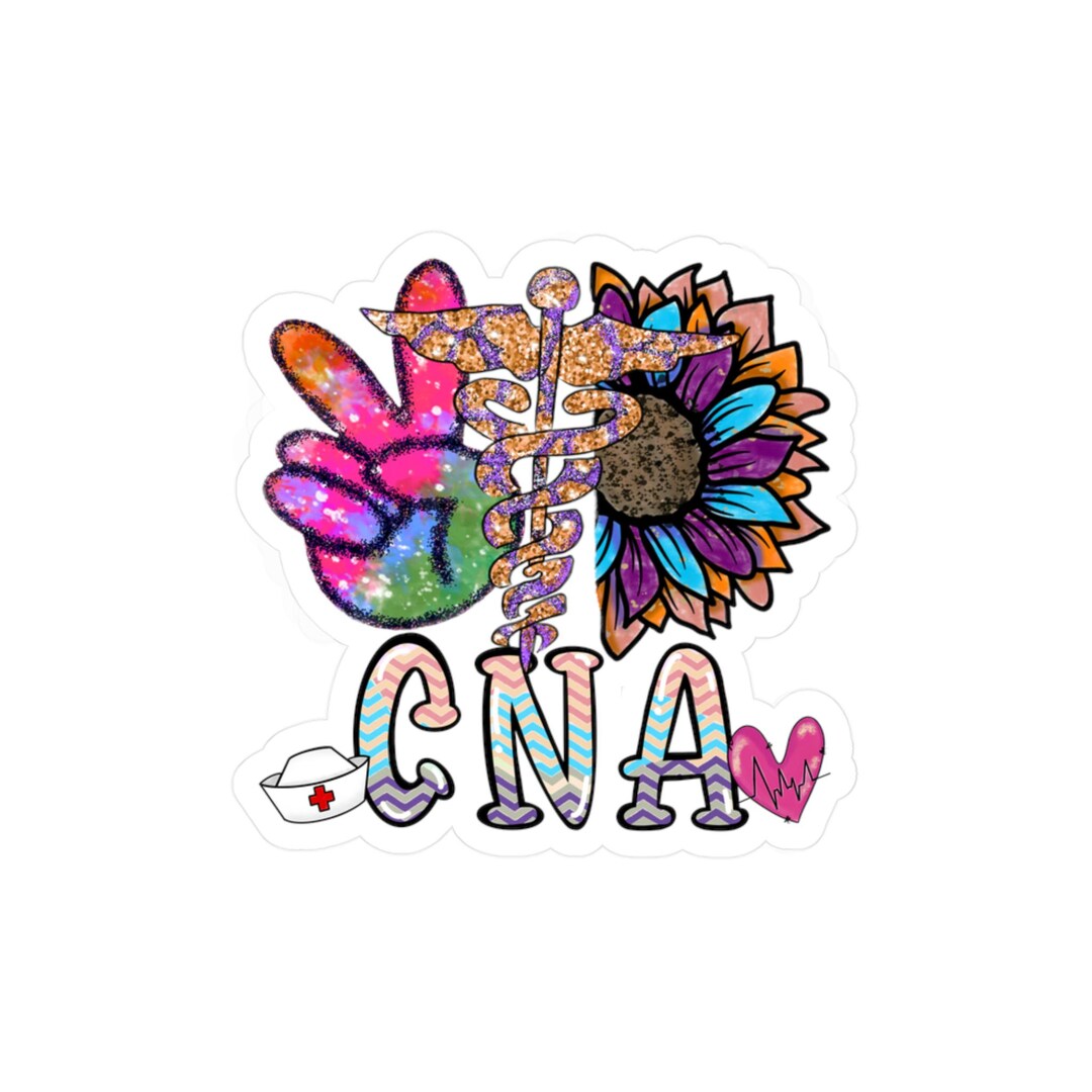 Colorful CNA Kiss-cut Vinyl Decals | Medical Professional Sticker ...