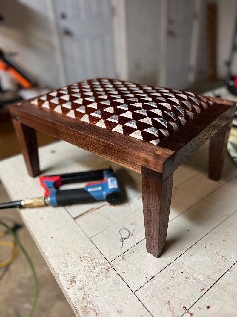 Roux Handmade Walnut Footstool - Etsy