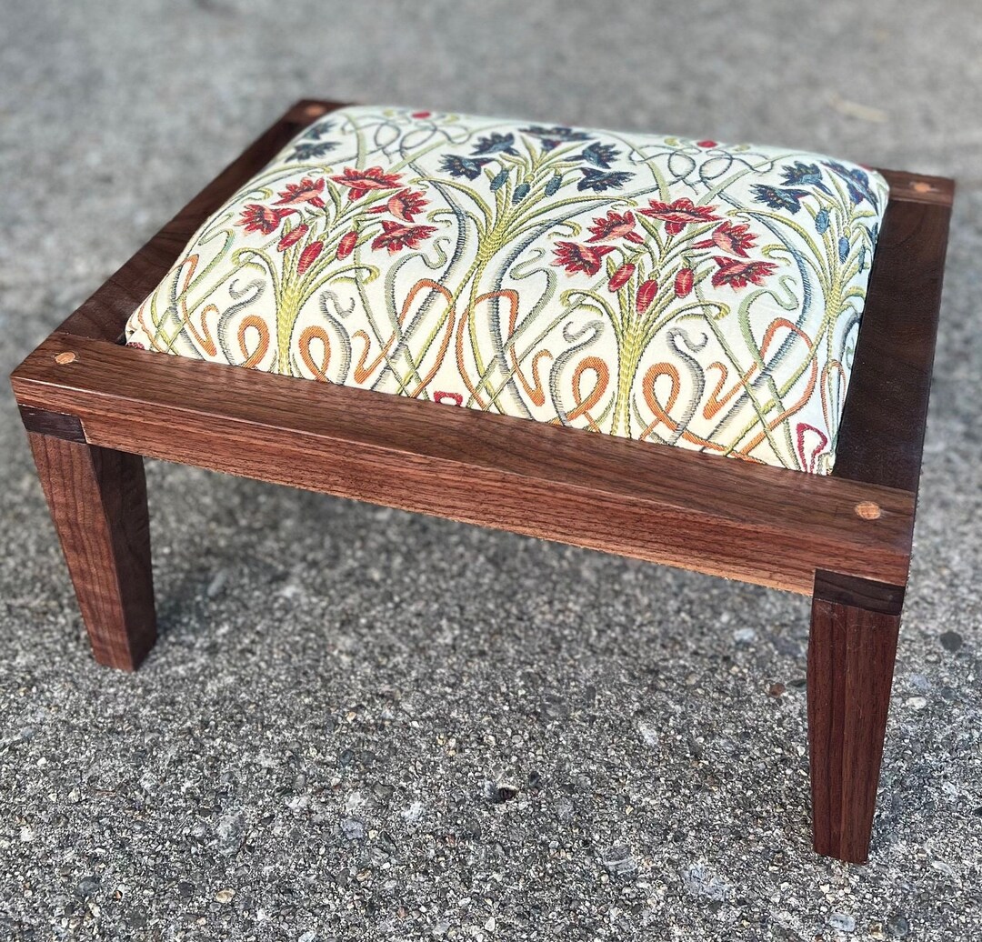 Art Nouveau Handmade Walnut Footstool - Etsy