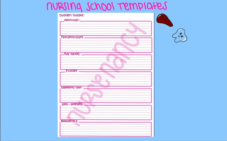Nursing School Template - Etsy