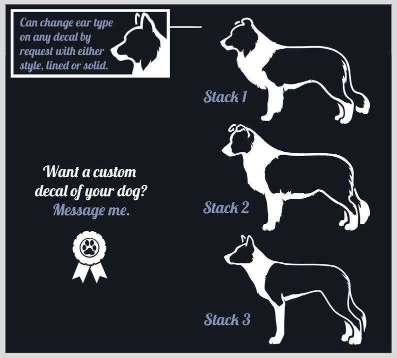 BORDER COLLIE Stack & Gait Vinyl Decal | Purebred Dog, Dog Sports ...