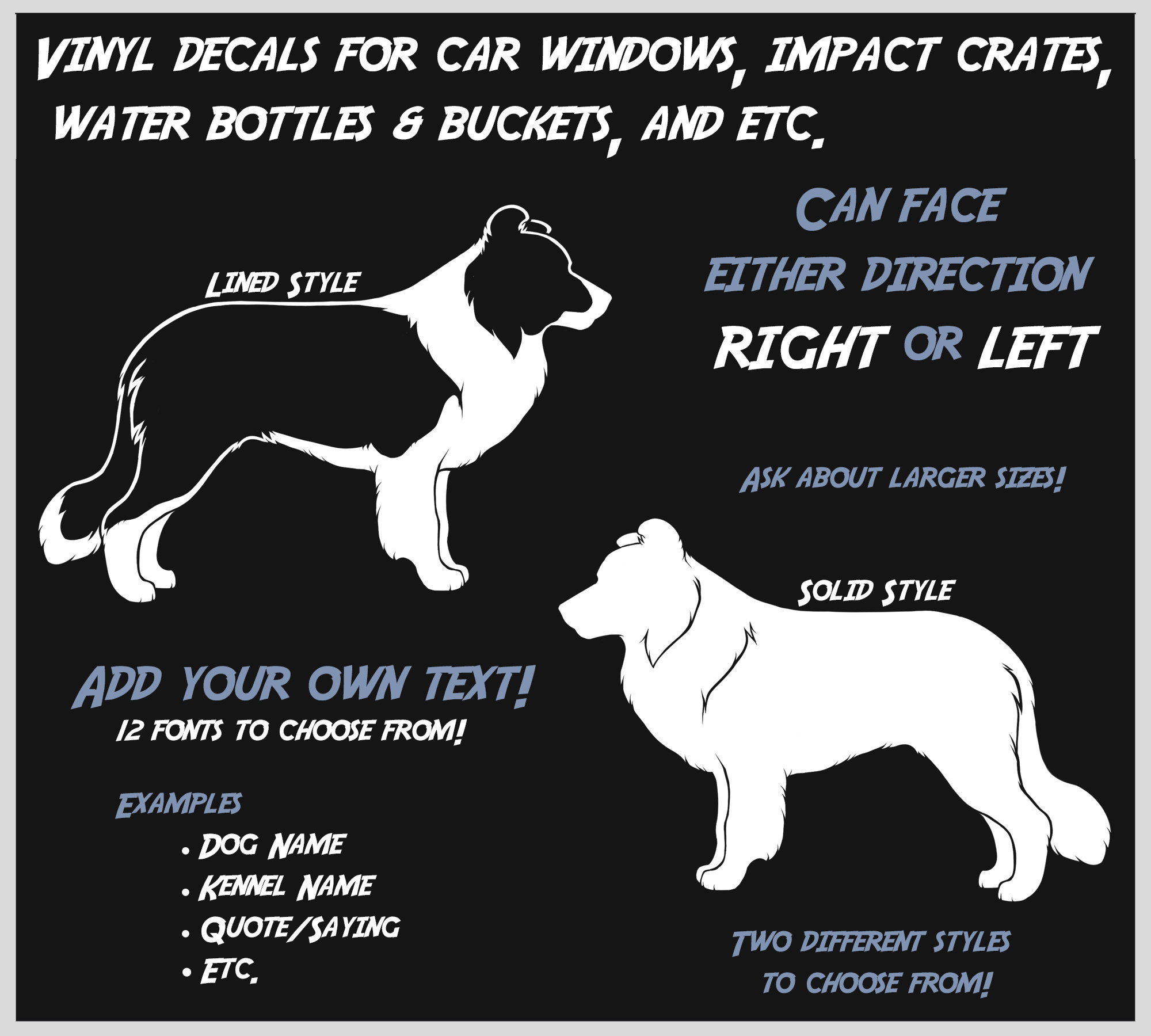 BORDER COLLIE Stack & Gait Vinyl Decal | Purebred Dog, Dog Sports ...