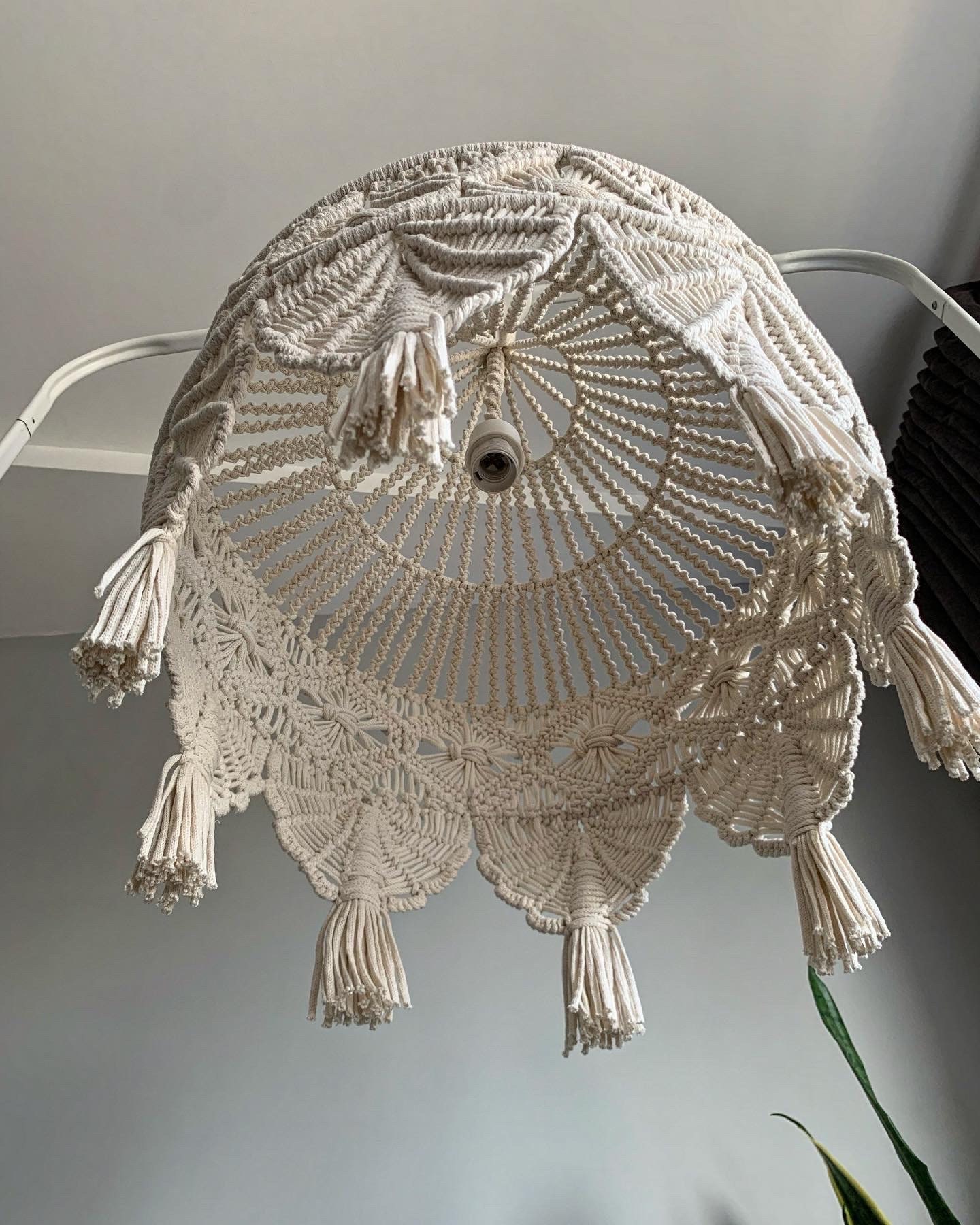 Macrame Lampshade, Macrame Chandelier Lighting, Handmade Light, Pendant ...