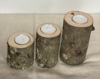 Log Tea Light | Etsy