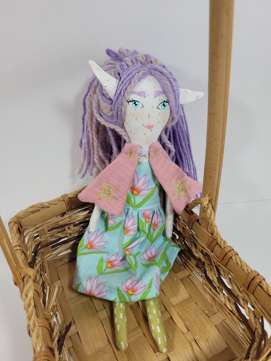 Spring Flowers Nature Fae Heirloom Doll - 11” OOAK Ragdoll Cottagecore ...