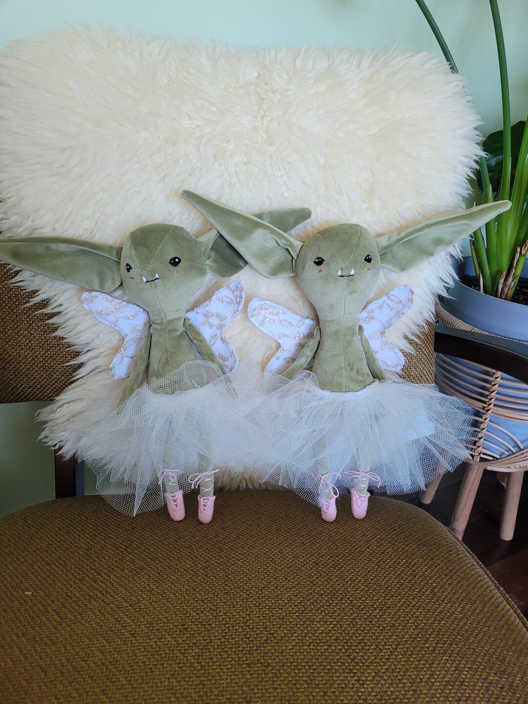 Green Velvet Ballerina Goblin Heirloom Doll 13 OOAK Goblincore Ragdoll ...