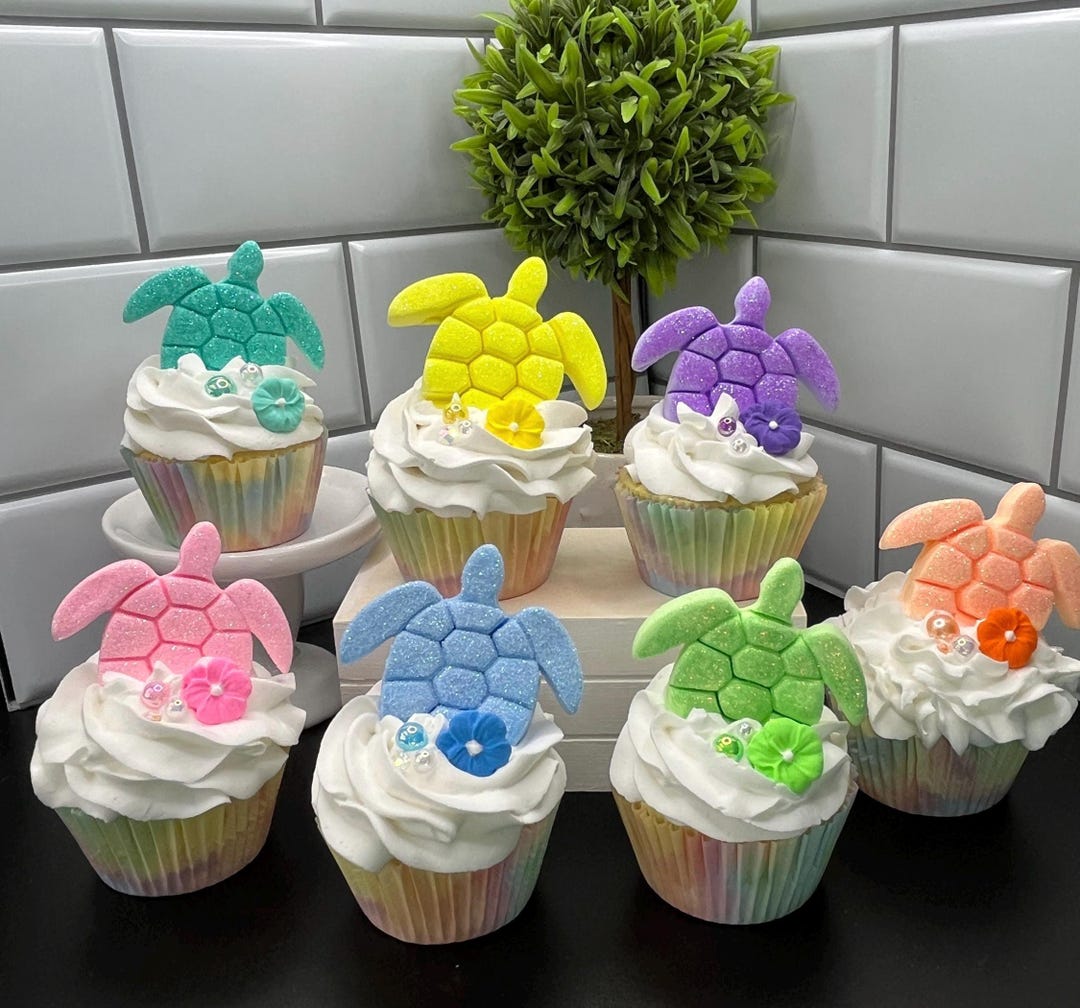 Turtle Decor | Fake Sea Turtle Cupcake - Etsy