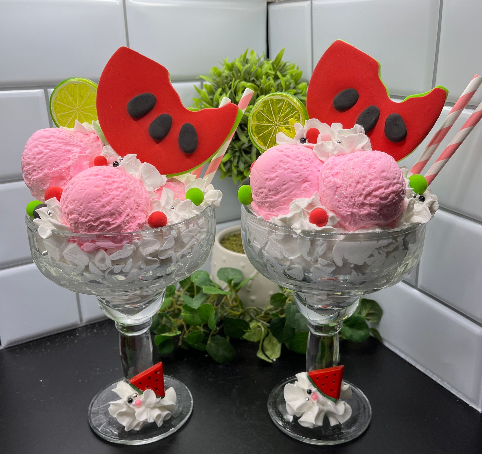 Large Faux Watermelon Dessert - Etsy