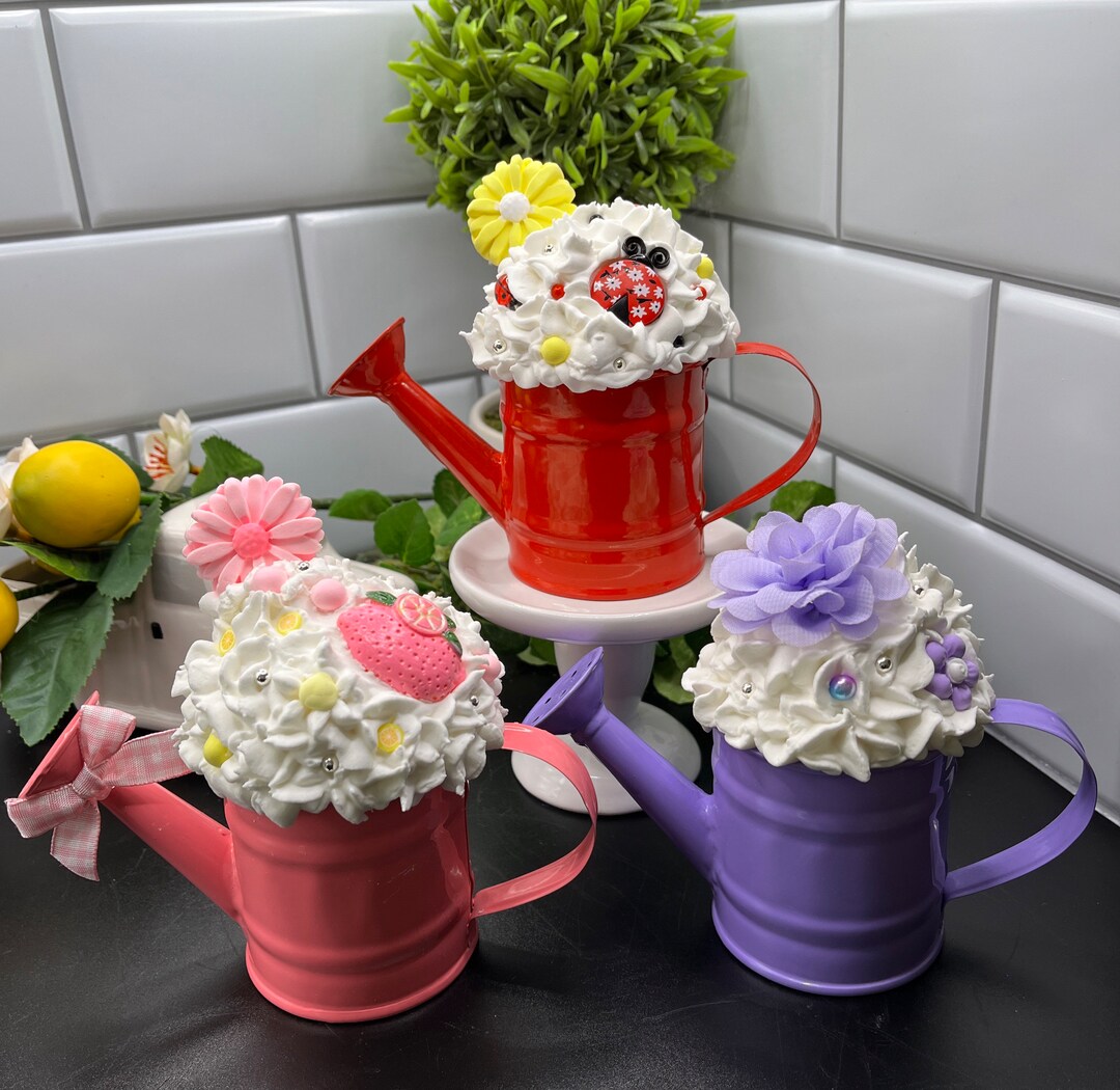 Small Faux Watering Can Dessert With Embellishments - Etsy