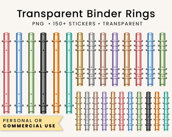 Transparent Binder Rings Pngs Digital Binder Rings Digital - Etsy