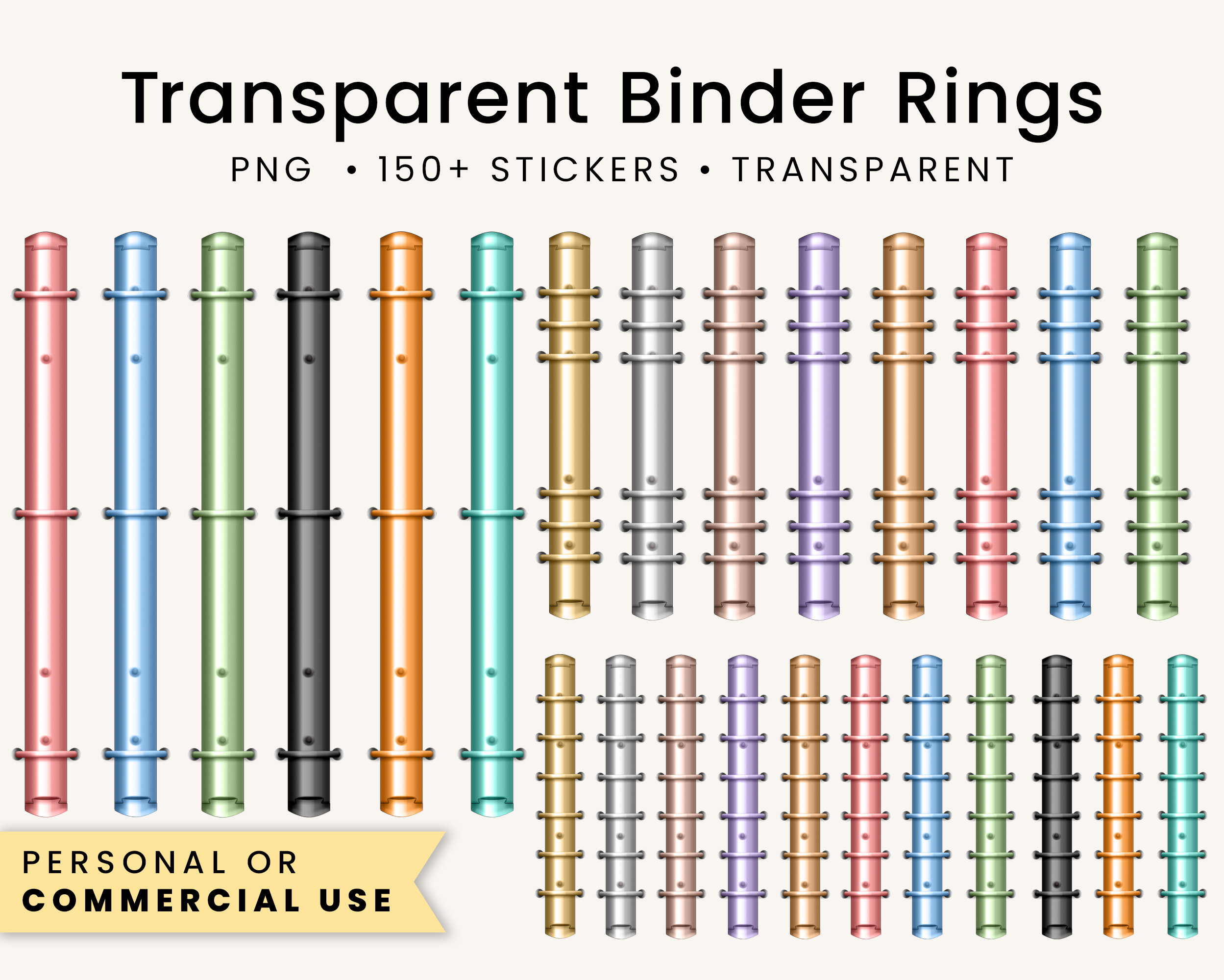 Transparent Binder Rings Pngs, Digital Binder Rings, Digital Planner ...