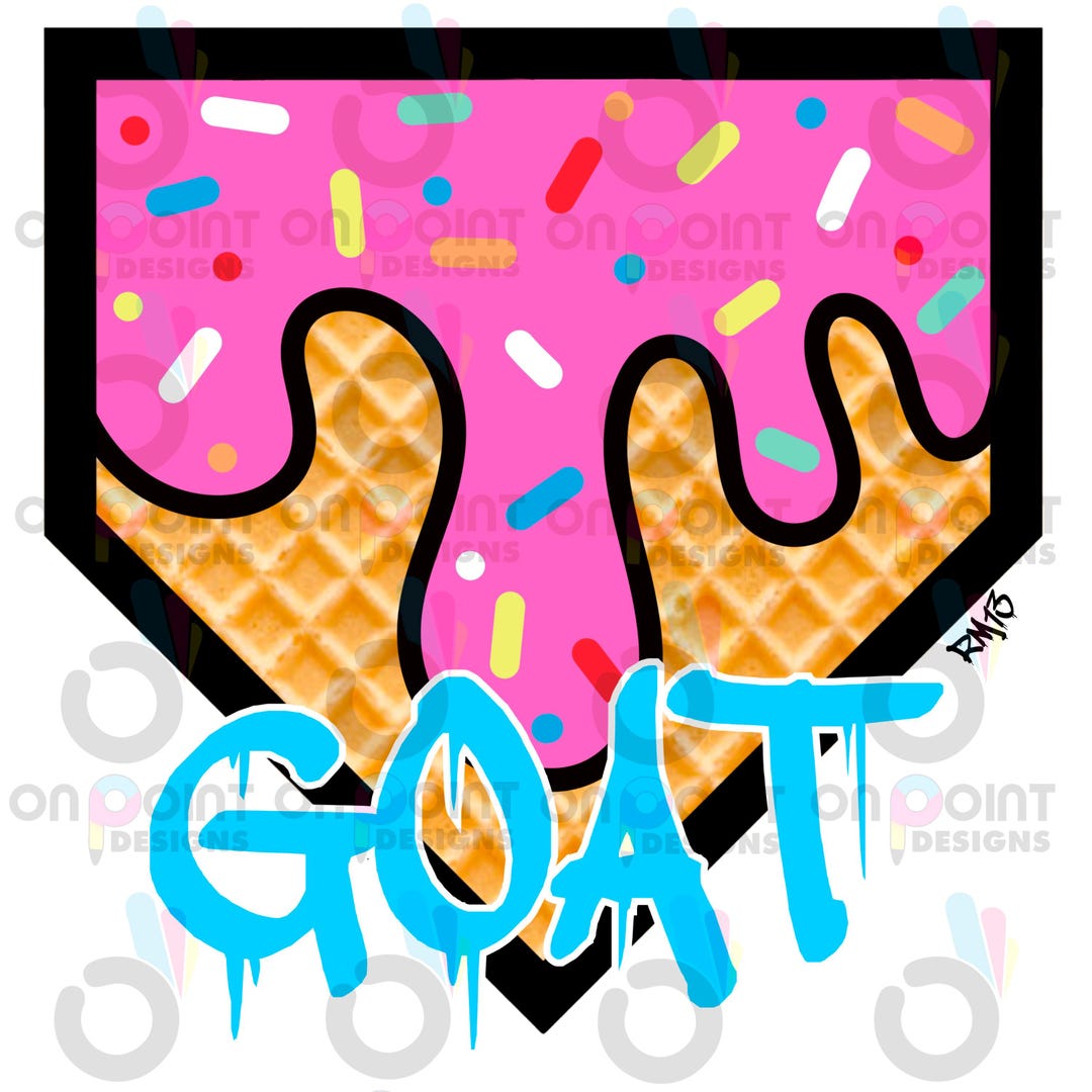 RM13 GOAT Baseball Drip Sublimation Design PNG File - Etsy