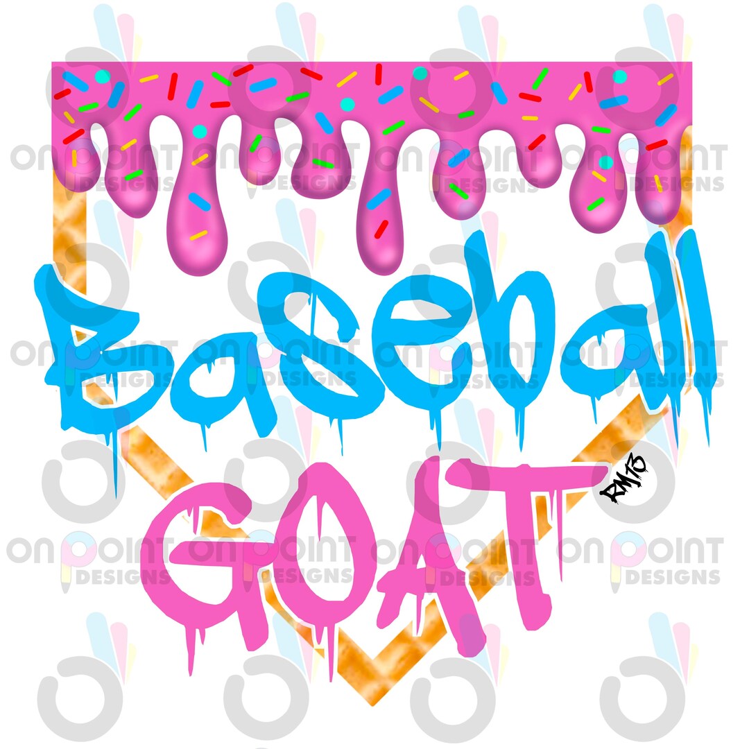 Baseball GOAT Drip Ice Cream Sublimation RM13 and DTF Design PNG File ...