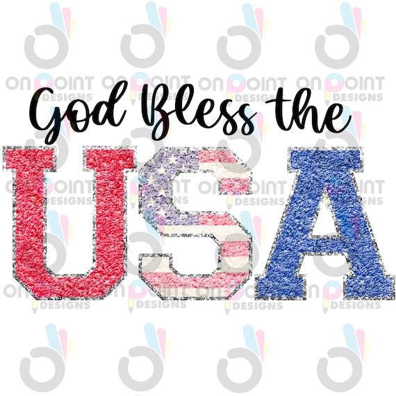 God Bless the USA Flag 4th of July Sublimation Design PNG File | Etsy