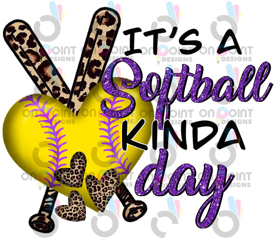 Purple Softball Kinda Day Sublimation or DTF Design PNG Download - Etsy