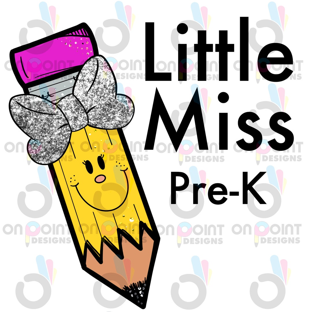 Little Miss Pre-k Back to School Sublimation Design PNG File DTF - Etsy