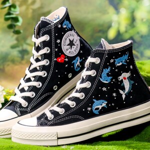 Embroidered Converse, Shark Embroidered Shoes, Hammerhead Shark ...