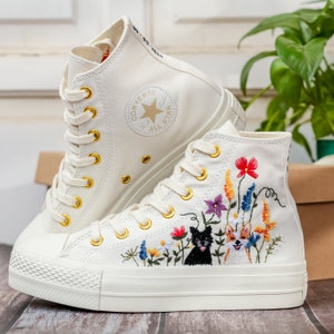 Custom Embroidered Converse Platform, Cat + Dog Embroidered Sneaker ...
