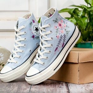 Embroidered Converse, Embroidered Floral, Custom Converse High Top ...