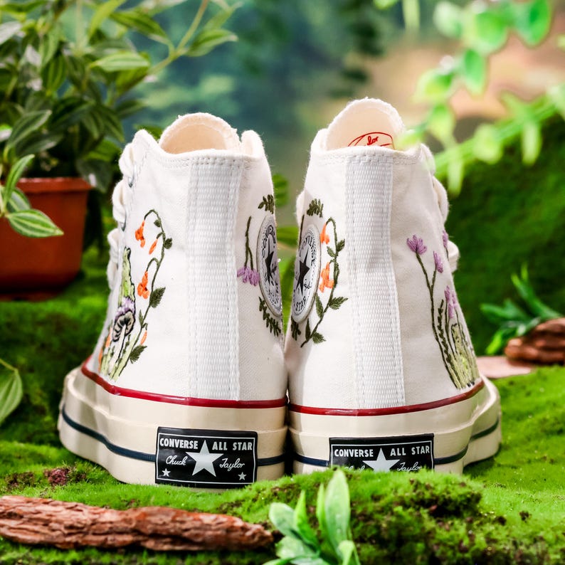Converse Embroidered Mushroom, Frog, Converse Chuck Taylor Embroidered ...