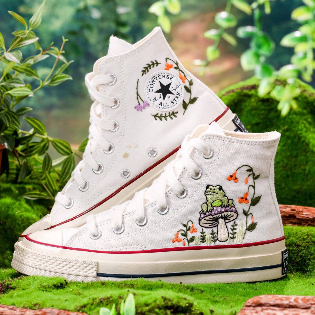 Converse Embroidered Mushroom, Frog, Converse Chuck Taylor Embroidered ...