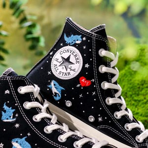 Embroidered Converse, Shark Embroidered Shoes, Hammerhead Shark ...