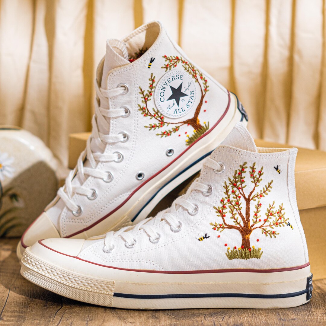 Custom Embroidered Converse Chuck Taylor High Top, Sneaker Embroidery ...