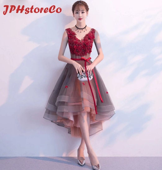 High Low Black Formal Dress - Etsy