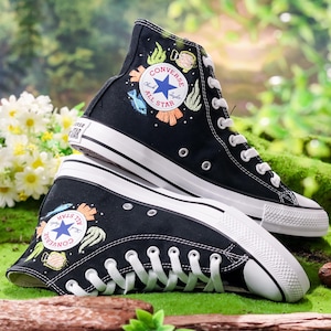 Custom Embroidered Converse, Octopus and Sea Turtle Embroidered Shoes ...