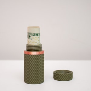 Secret Compartment Knurled EDC Container Pill Case Pocket Organizer ...
