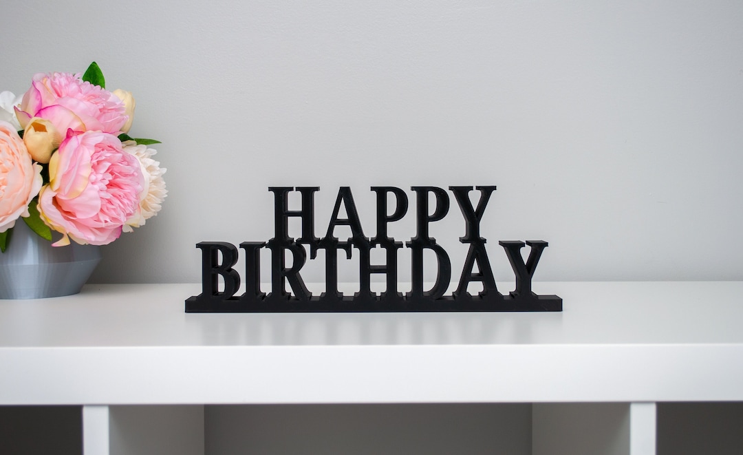 Happy Birthday Sign Cake Table Decoration Freestanding Birthday Party ...