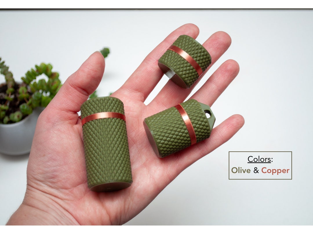 Secret Compartment Knurled EDC Container Pill Case Pocket Organizer ...