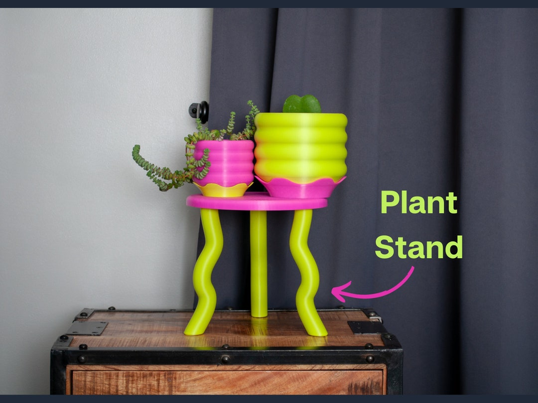 Indoor Wavy Funky Plant Stand For 8 Pot Plant Holder Elevates Plants To 75 H Small Plant Stand