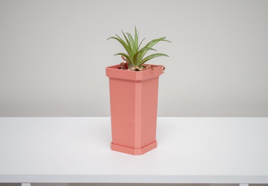 5 Tall Planter Column Pedestal Pot MCM Pedestal Planter Air Plant ...