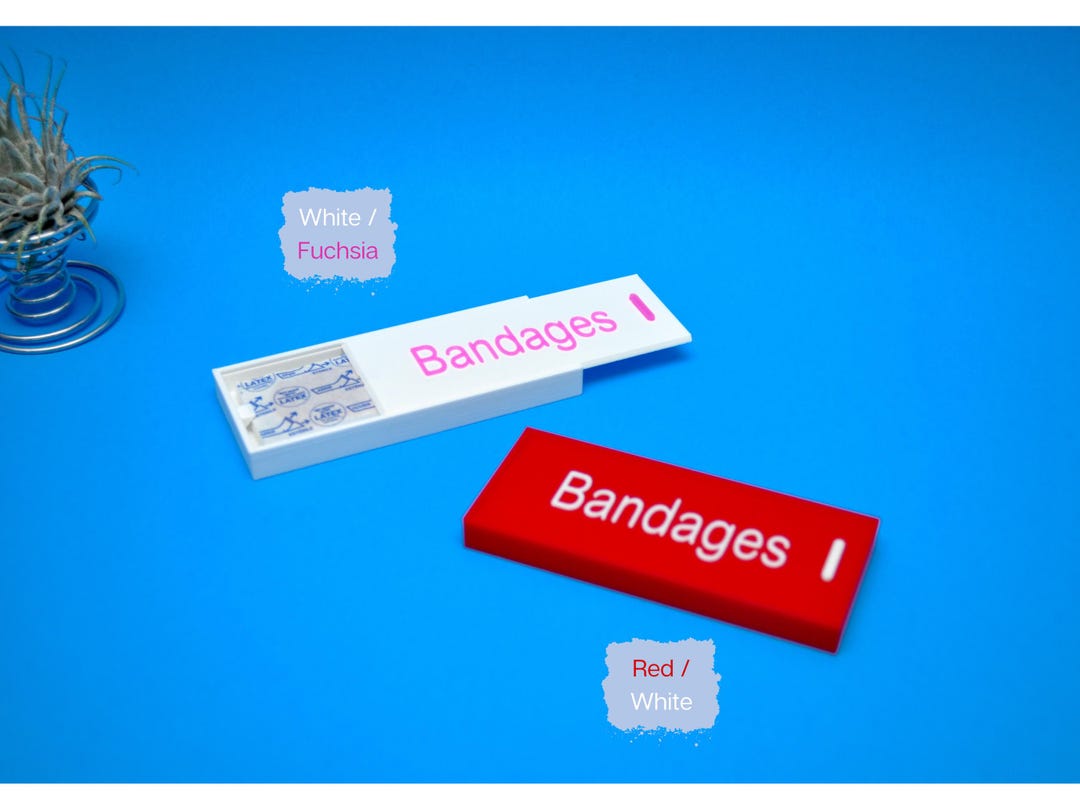Travel Bandage Holder With Sliding Lid Holds 5 Bandages Storage Box Jar ...