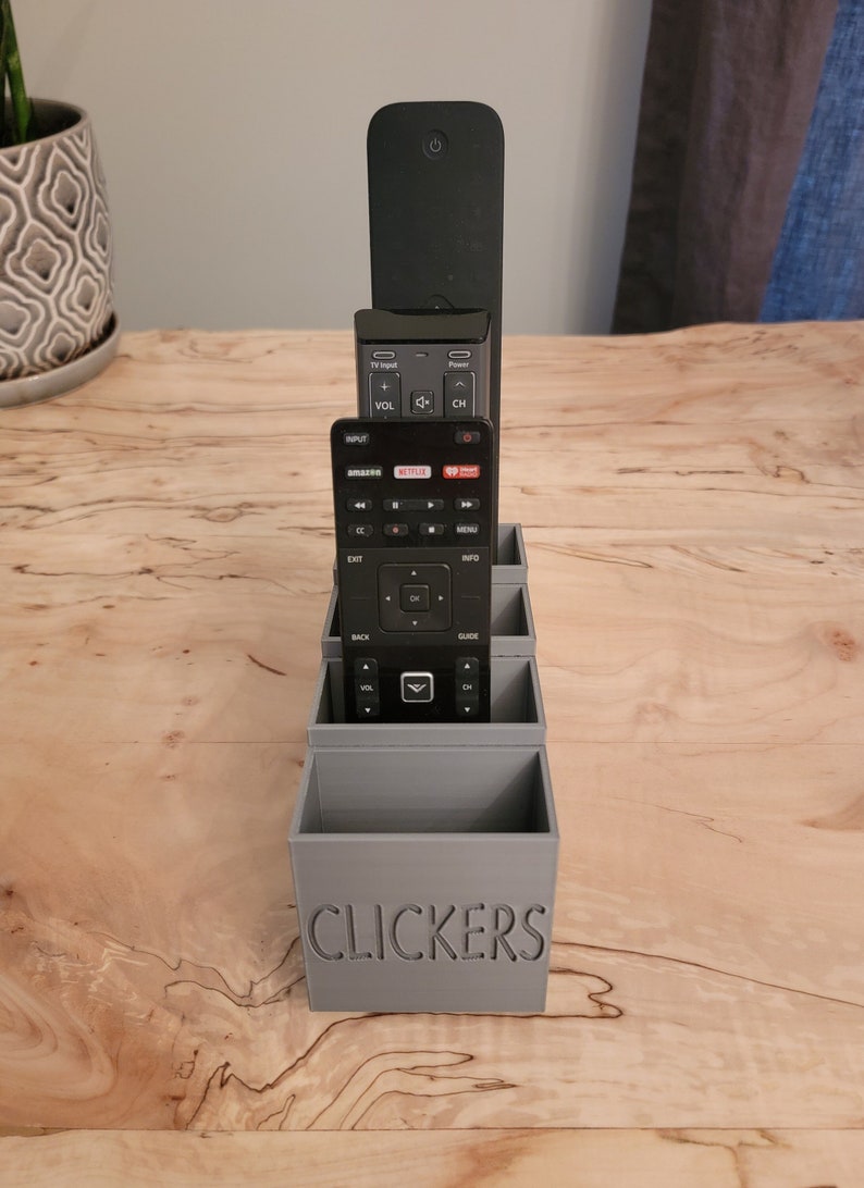 Remote Control Holder "clickers" : 4-pocket Organizer, 3D Printed PLA ...