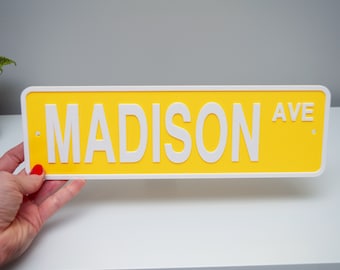 AUBREE Street Sign Name Childrens Room Door Gift Kid Child Boy Girl ...