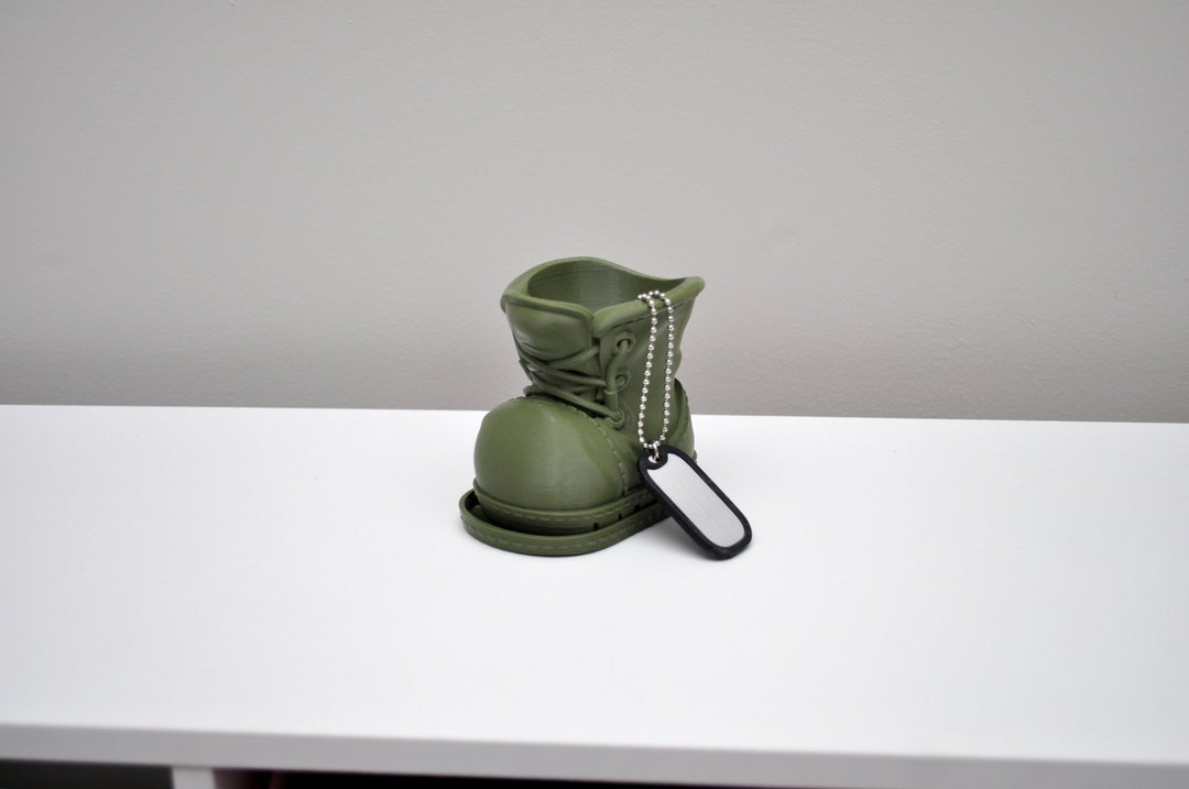 Army Boot Planter With Saucer | PLA Succulent Pot - Etsy
