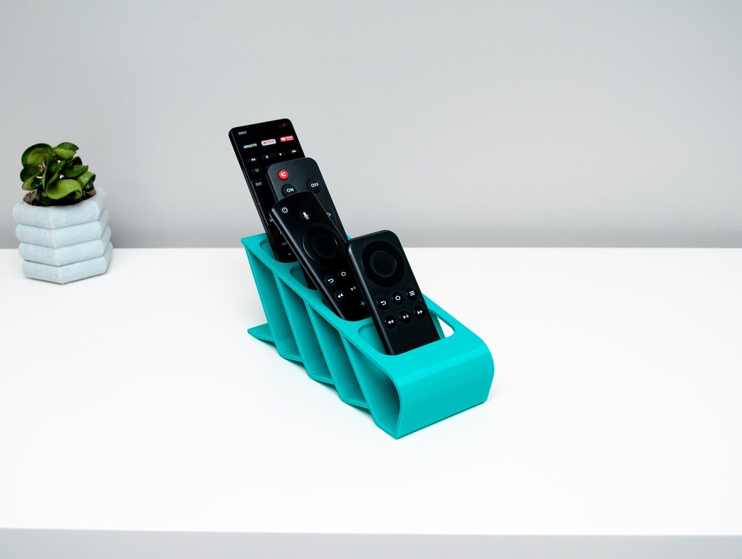 4 Pocket Short SLIM Remote Control Holder Caddy Gift for Fathers Day TV ...